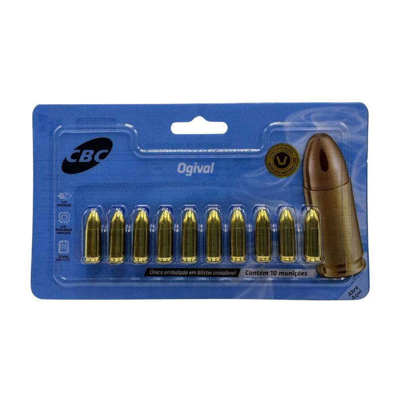 MUNIÇÃO CBC .38TPC ETOG 124GR OGIVAL - BLISTER COM 10 UNIDADES | Casa ...